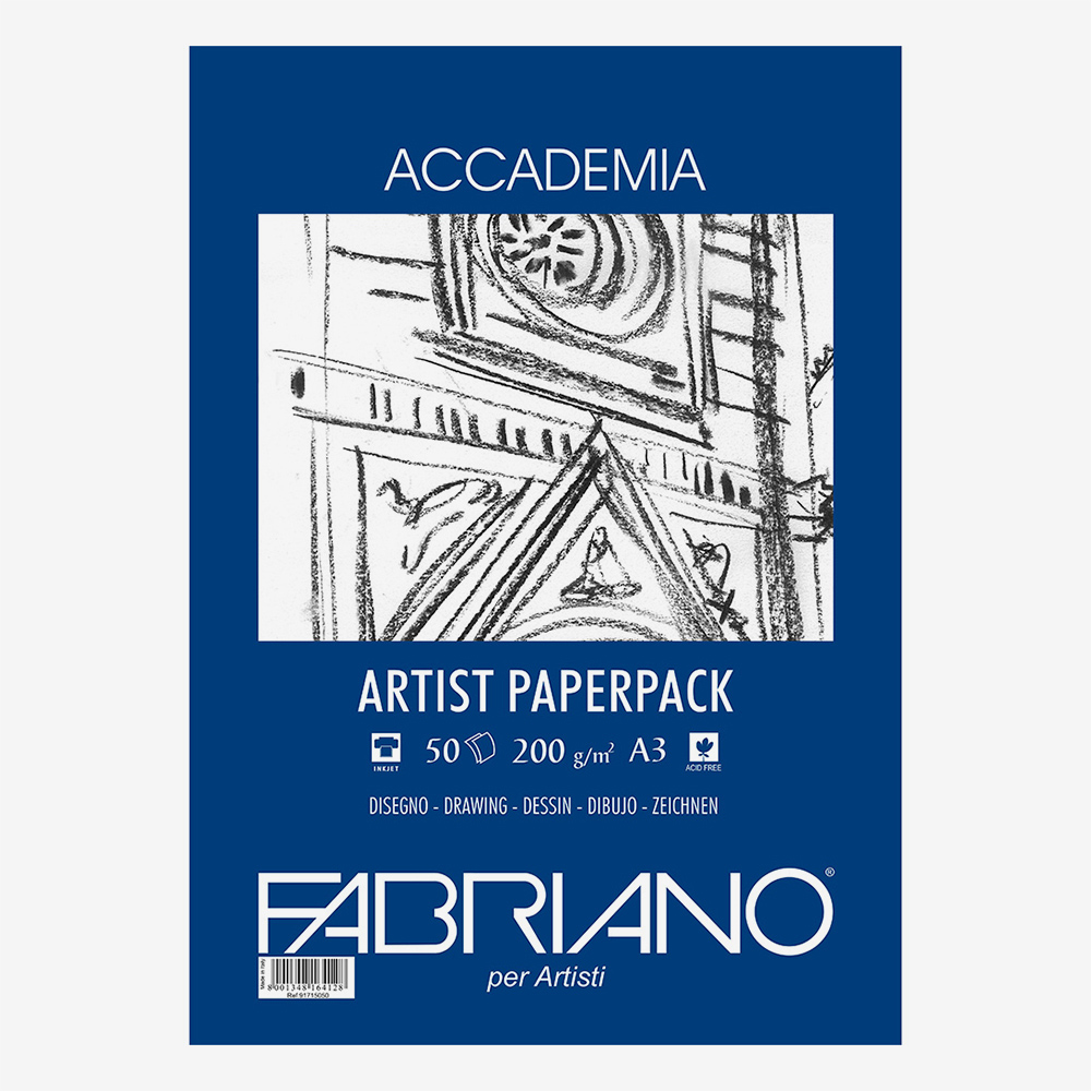 Fabriano : Accademia Drawing Paper : 200gsm : A3 : 50 Sheets | Jackson ...