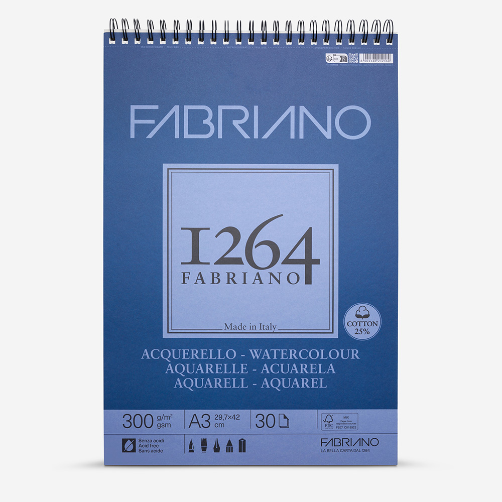 Fabriano : 1264 Series : Watercolour Pad : 300gsm : 30 Sheets : A3 ...