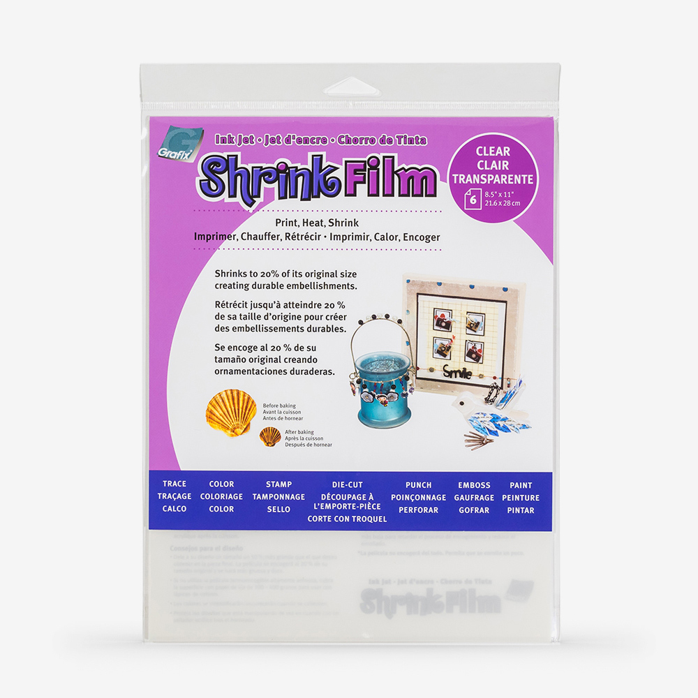 Grafix : Inkjet Printable Shrink Film : A4 : 6 Pack : Clear | Jackson's Art