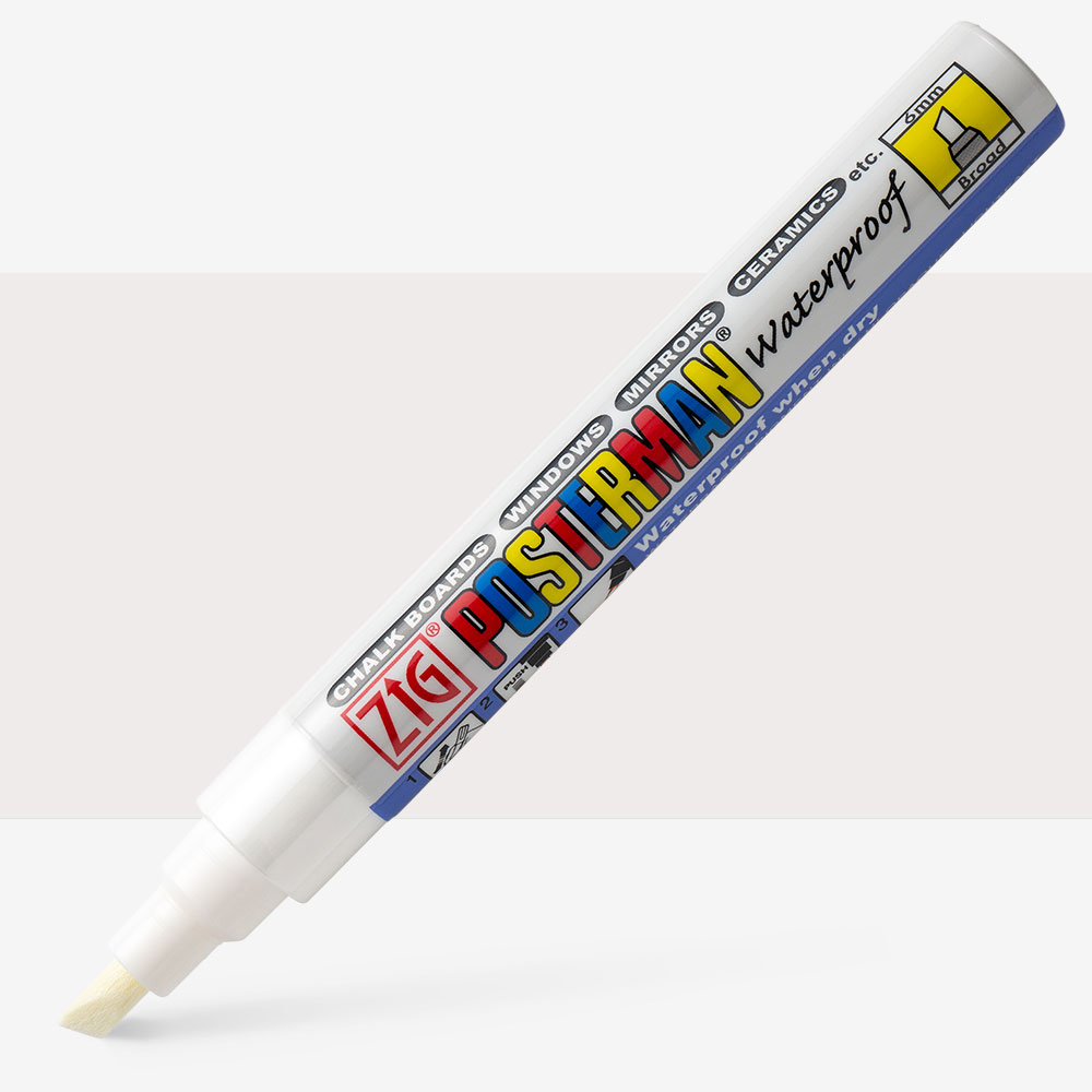 Zig : Posterman Chalk Board Marker : Broad (6mm Nib) : White | Jackson ...