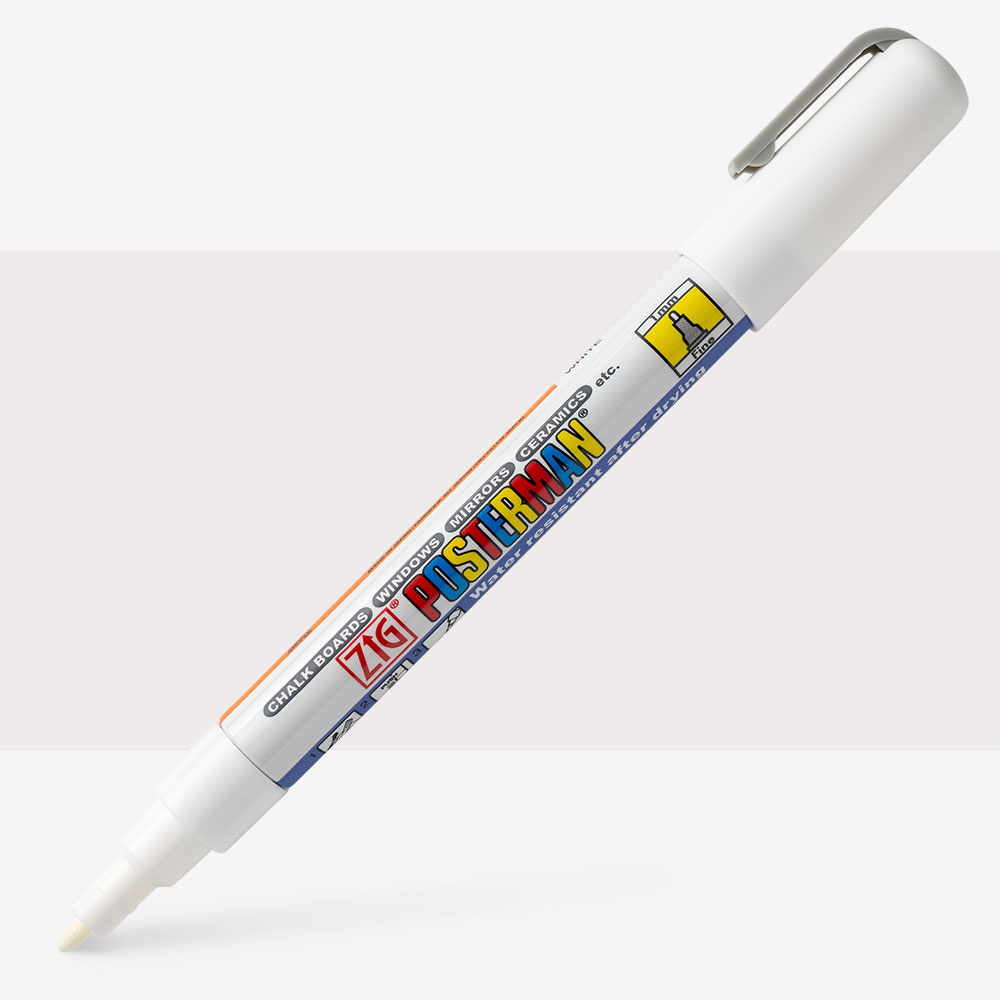 Zig : Posterman Chalk Board Marker : Fine (1mm Nib) : White | Jackson's Art