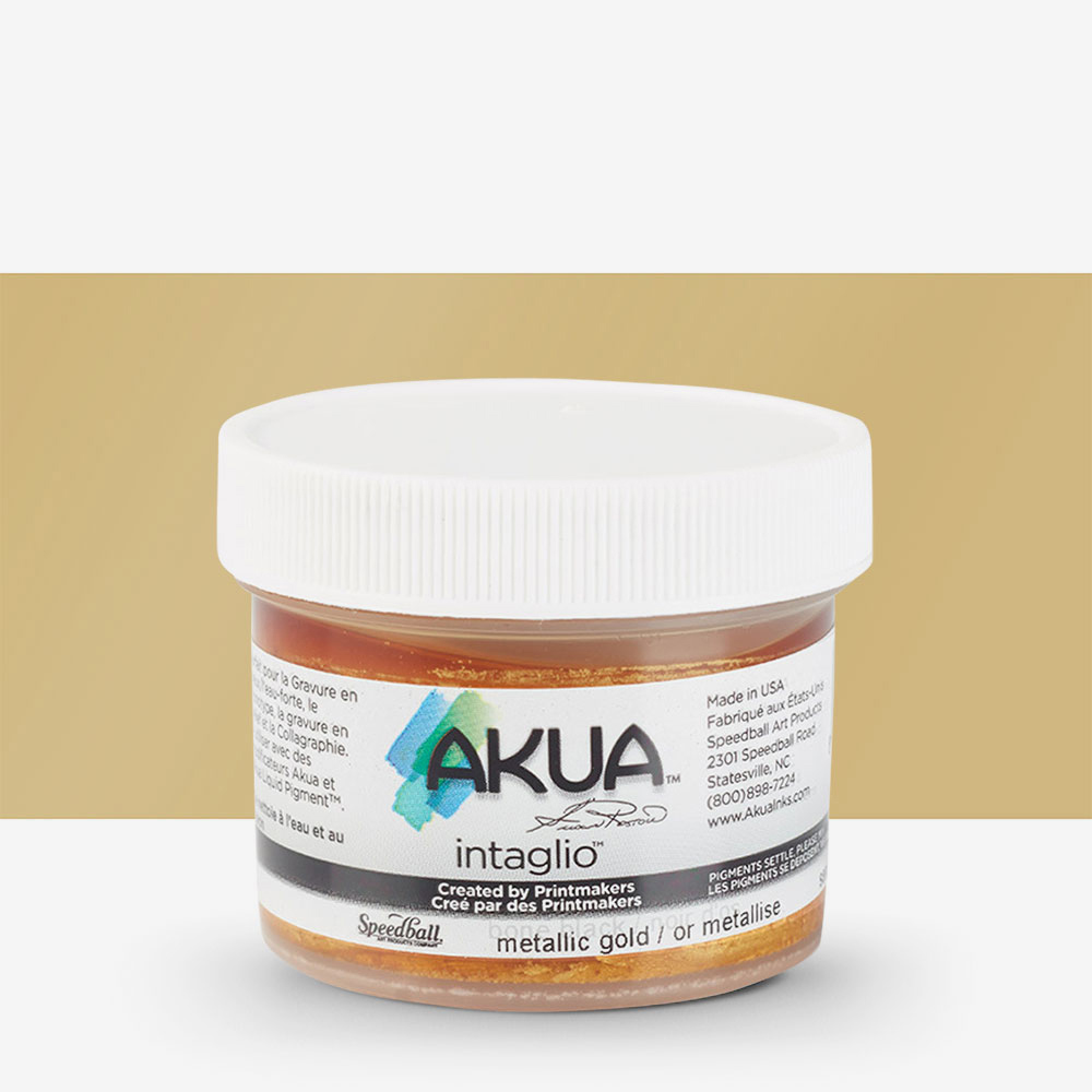 Akua : Intaglio Ink : 2oz : 59ml : Metallic Gold | Jackson's Art