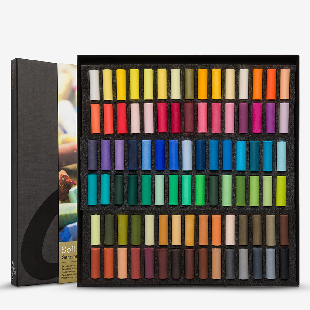 Talens : Rembrandt Soft Pastel : 90 Assorted 1/2 Stick Cardboard Box ...