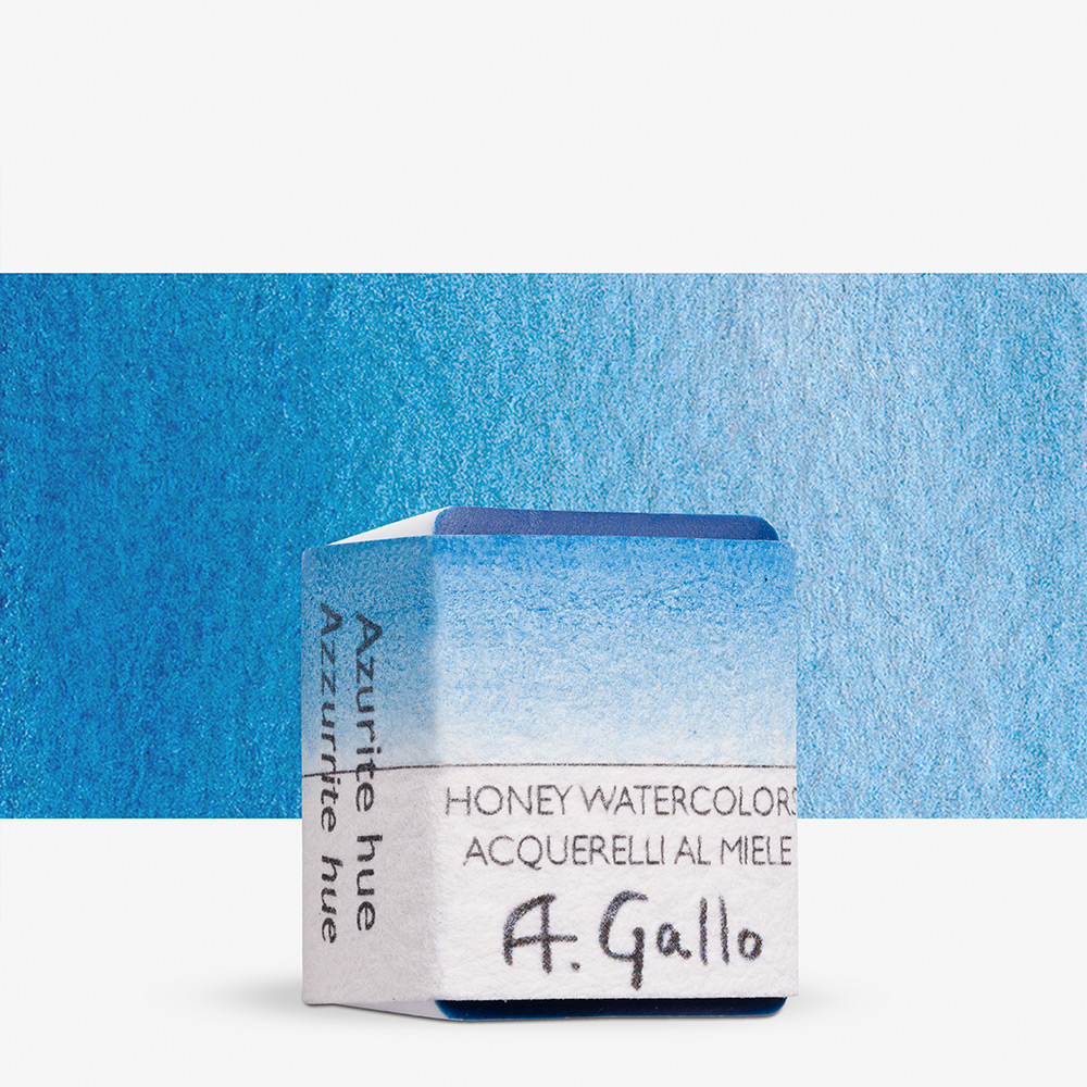 A. Gallo : Handmade Watercolour Paint : Half Pan : Azurite Hue ...