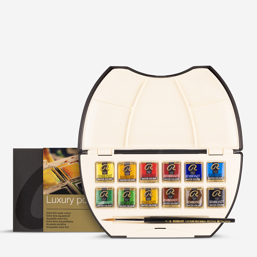 Talens : Rembrandt Watercolour Paint : 12 Half Pan Set : With Pocket ...