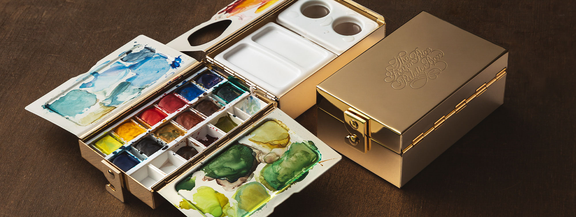 Frazer Price - Brass Watercolour Palette Box | Jackson's Art